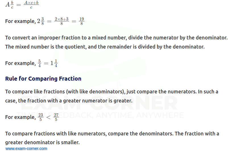 7. MATHEMATICS – Fraction Rules – Exam-Corner