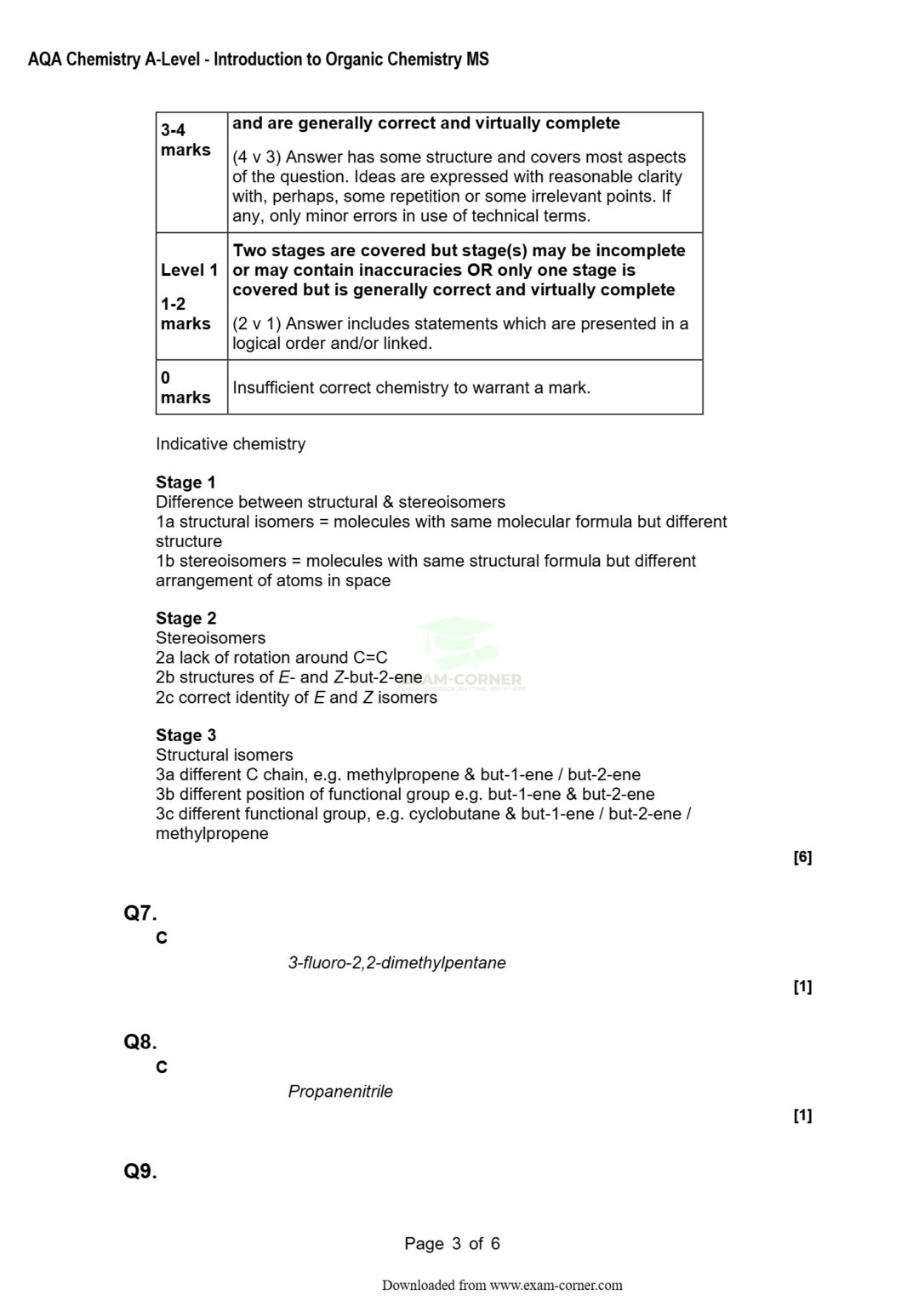 Introduction to Organic Chemistry – Exam-Corner
